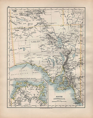 1902 MAP ~ SOUTH AUSTRALIA ARNHEM LAND ADELAIDE | eBay UK