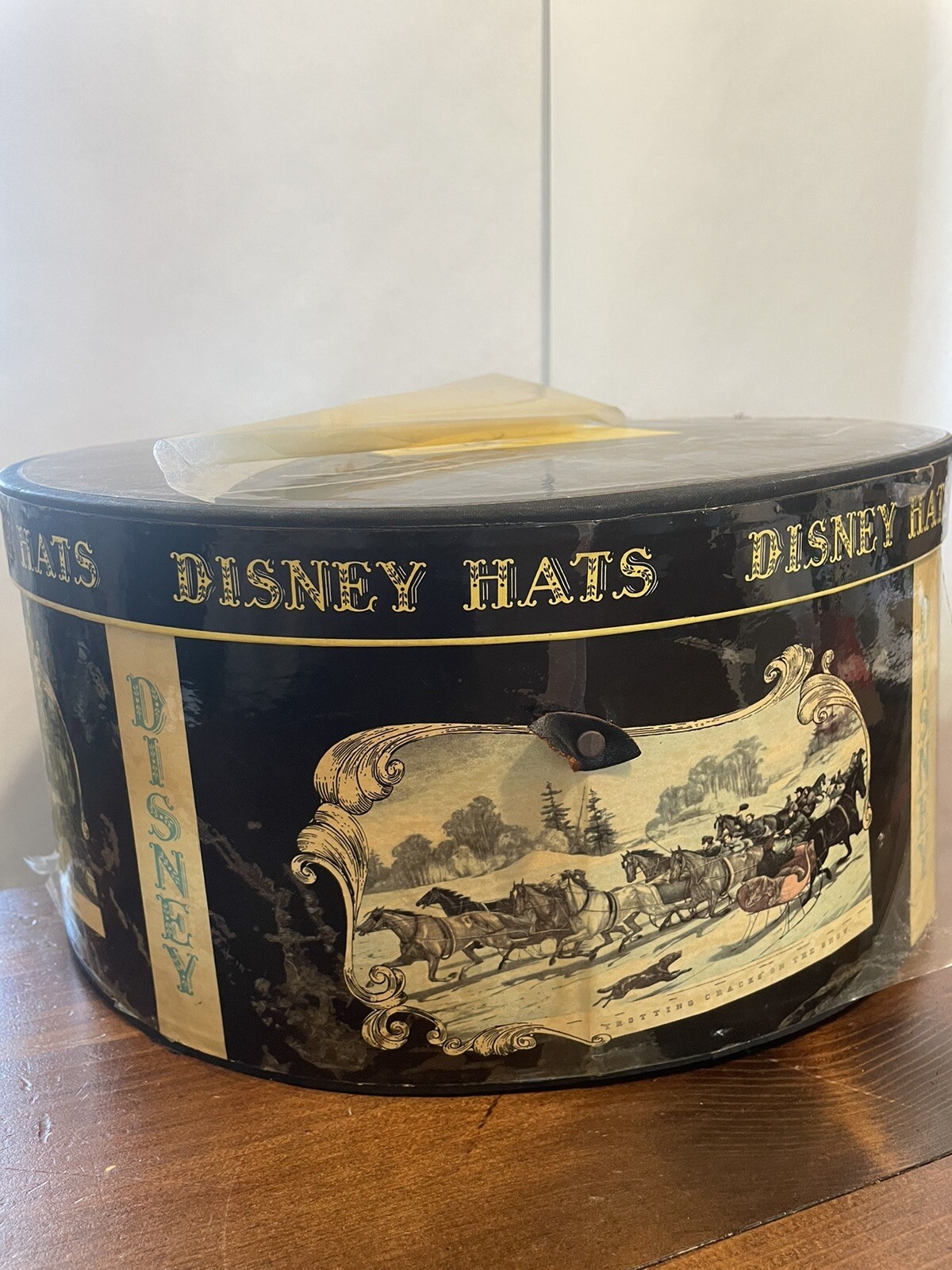 Vintage Hat Box Disney Currier & Ives Decorated Cardb… - Gem
