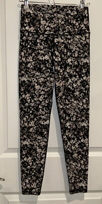 Fabletics Floral Black, White, Brown Mid Rise Leggings Size XS | eBay