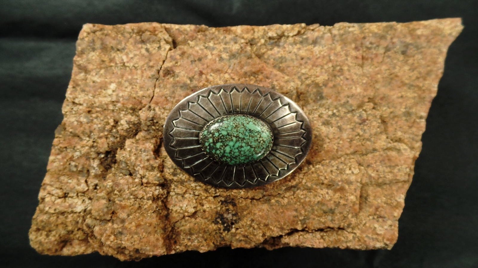 Vintage Concha Pin Sterling Silver Turquoise - Great Stone | eBay