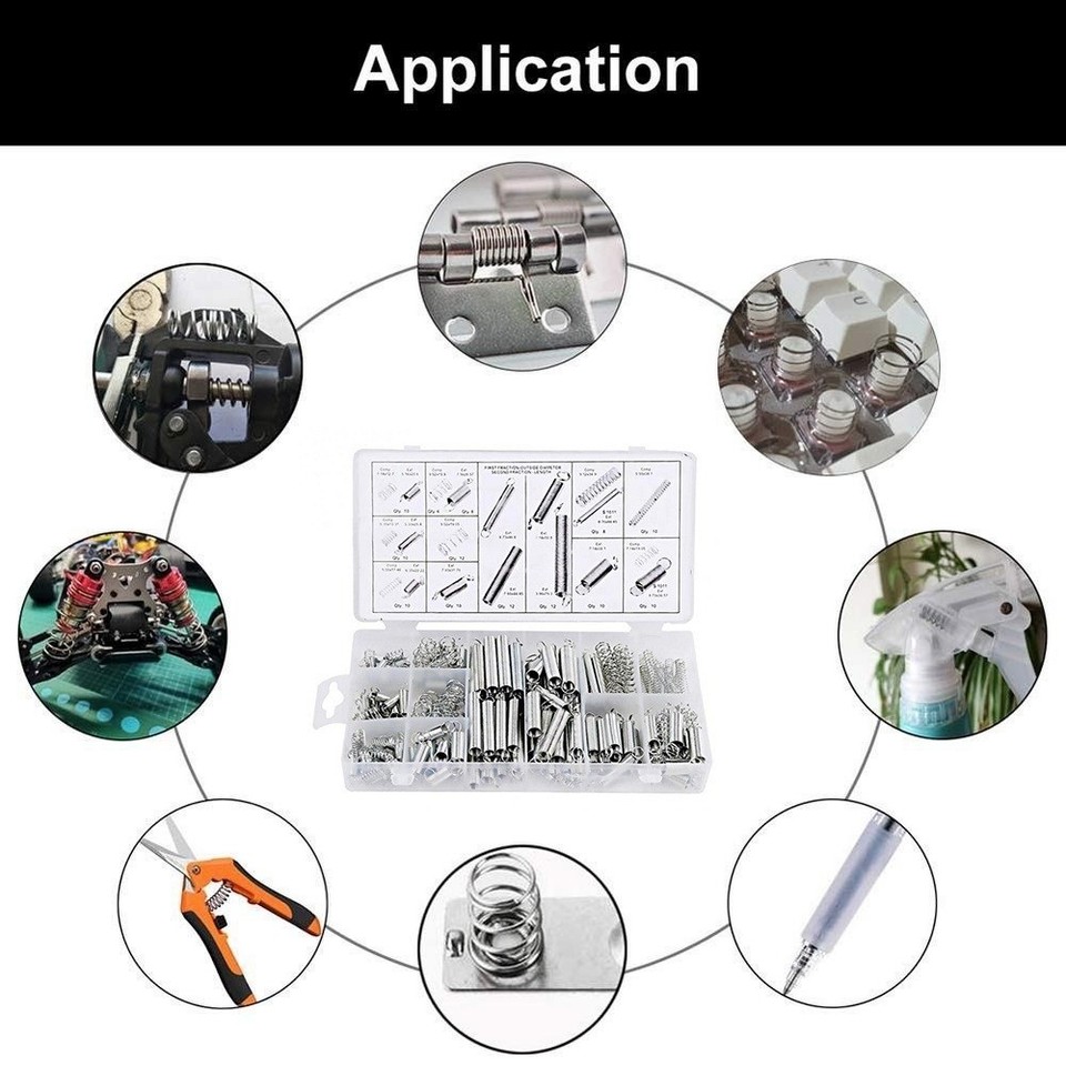 200X SPRING SET / EXTENDED COMPRESSION EXPANSION TENSION SPRINGS ZINC ...