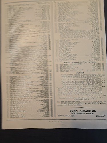 Sousa Album arr for Accordion by John Krachtus Collection Popular ...