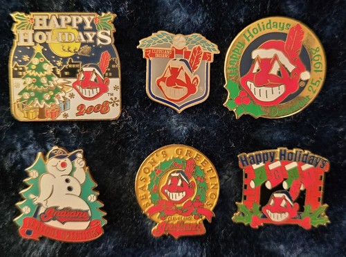 Cleveland Indians Vintage CHRISTMAS / HOLIDAY Lapel Pin Lot Of 6 ...