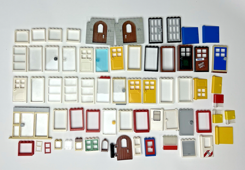 LEGO 65+ Door Window Frame Lot - Multi Color House Parts City Town ...