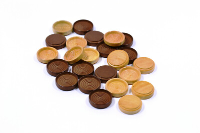 Qty 30-Backgammon Stacking Checkers Finished in Clear and Walnut, Made ...