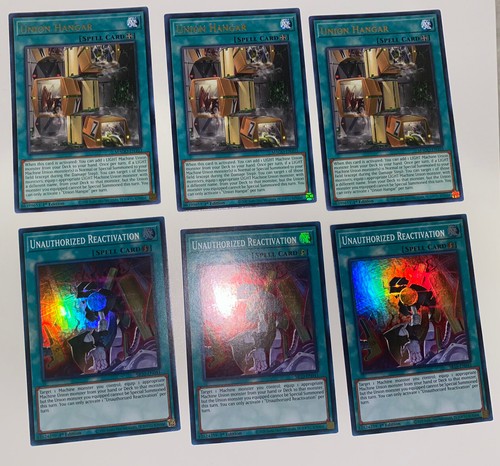 Yu-Gi-Oh! TCG Unauthorized Reactivation x3 and Union Hangar x3 all NM ...