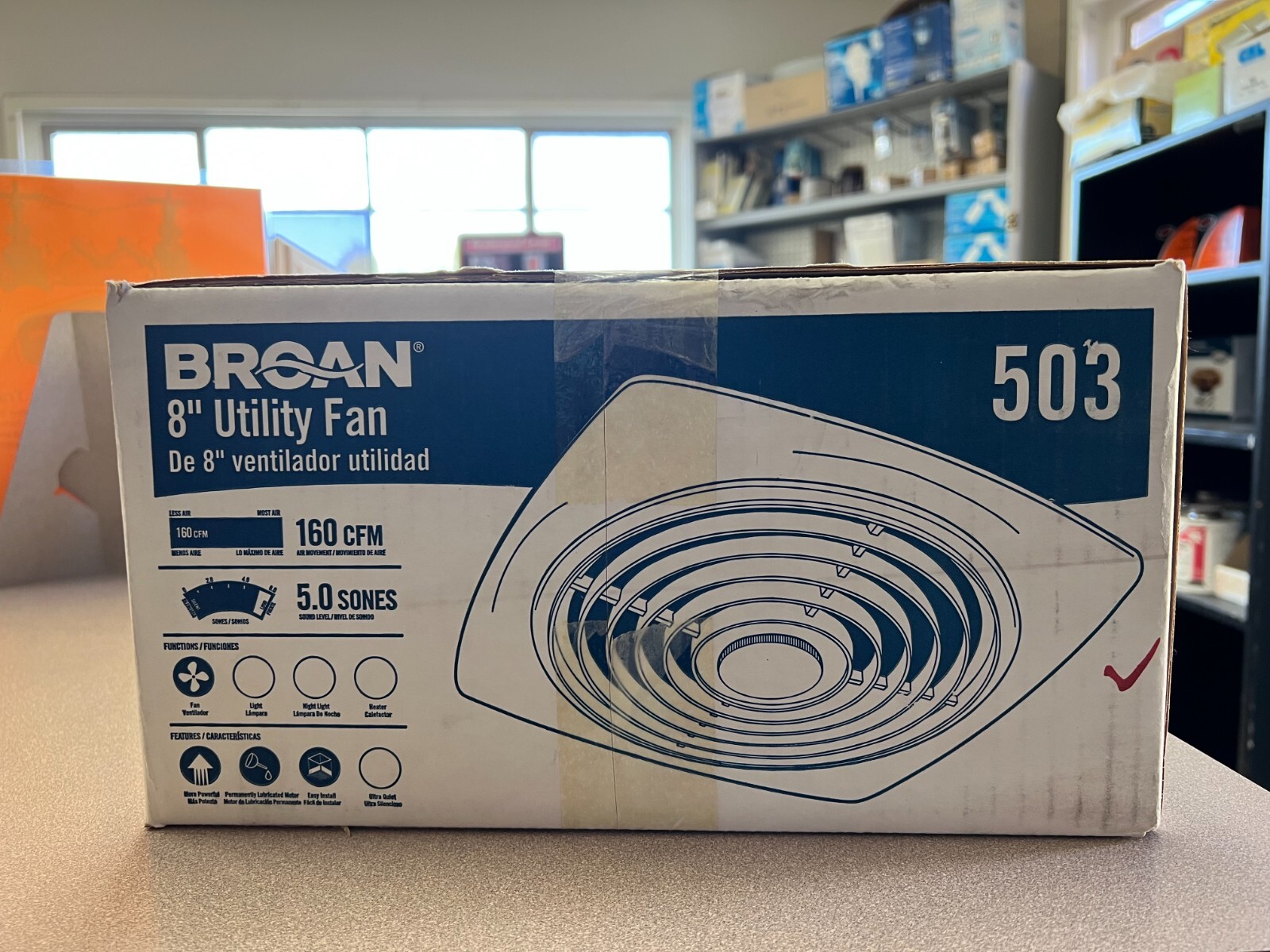 Broan-NuTone 503 8" Wall and Ceiling Mount Bath Fan - White for sale ...