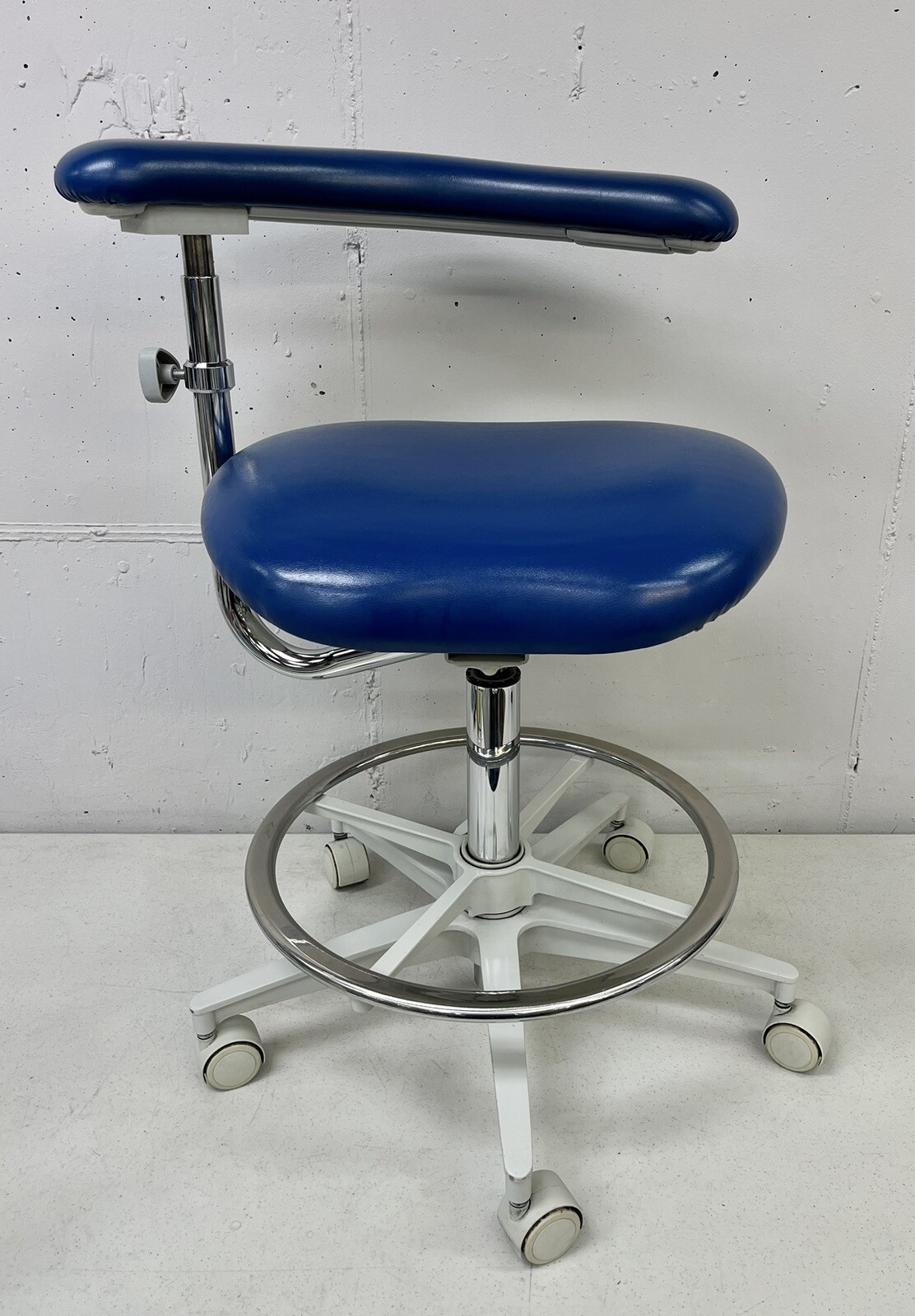 Brewer 3145L Dental Assistant Stool - Left Support - Blue Vinyl Material | eBay
