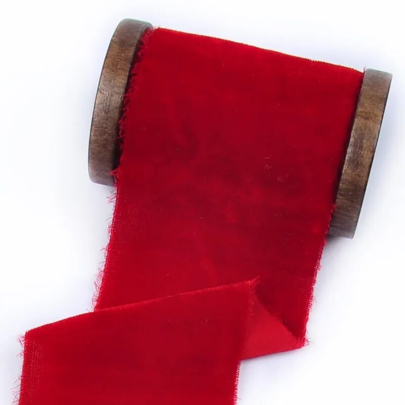Velvet Ribbon Frayed Edge Trim Handmade Fringe Ribbons Diy Cake ...