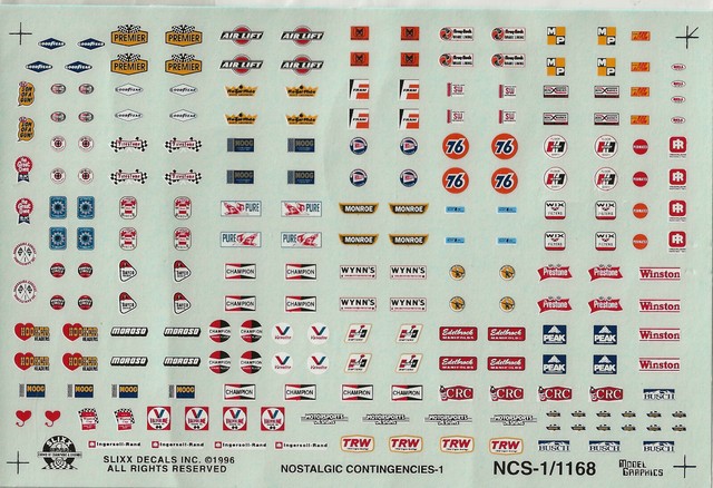 NASCAR Model Decals Nostalgic Contingencies 1 Slixx for sale online | eBay
