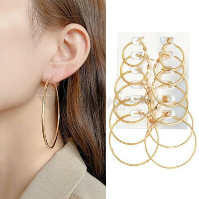 1.5MM Thick Big Small Round Hollow Circle Gold Polished Tube Hoop ...