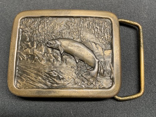 Indiana Metal Craft 1977 # I 97 Trout Fish Water Scene metal belt ...