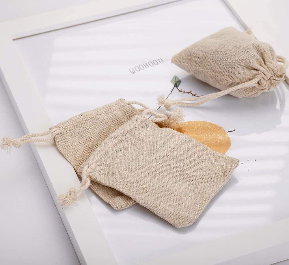 UP 50x Reusable 100% Cotton Muslin Filter Bags Spices Herbs Tea Soup ...