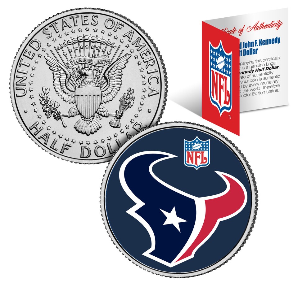 NFL TEAM LOGO JFK Half Dollar USA Football Coins OFFICIALLY LICENSED ...