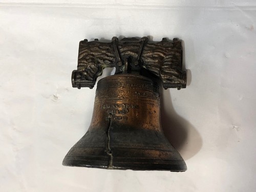Vintage Brass Miniature Liberty Bell Figurine with Clapper | eBay