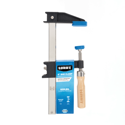 HART 6-inch Bar Clamp Cast Iron Jaws with Non-Marring Pads Hand Tools ...