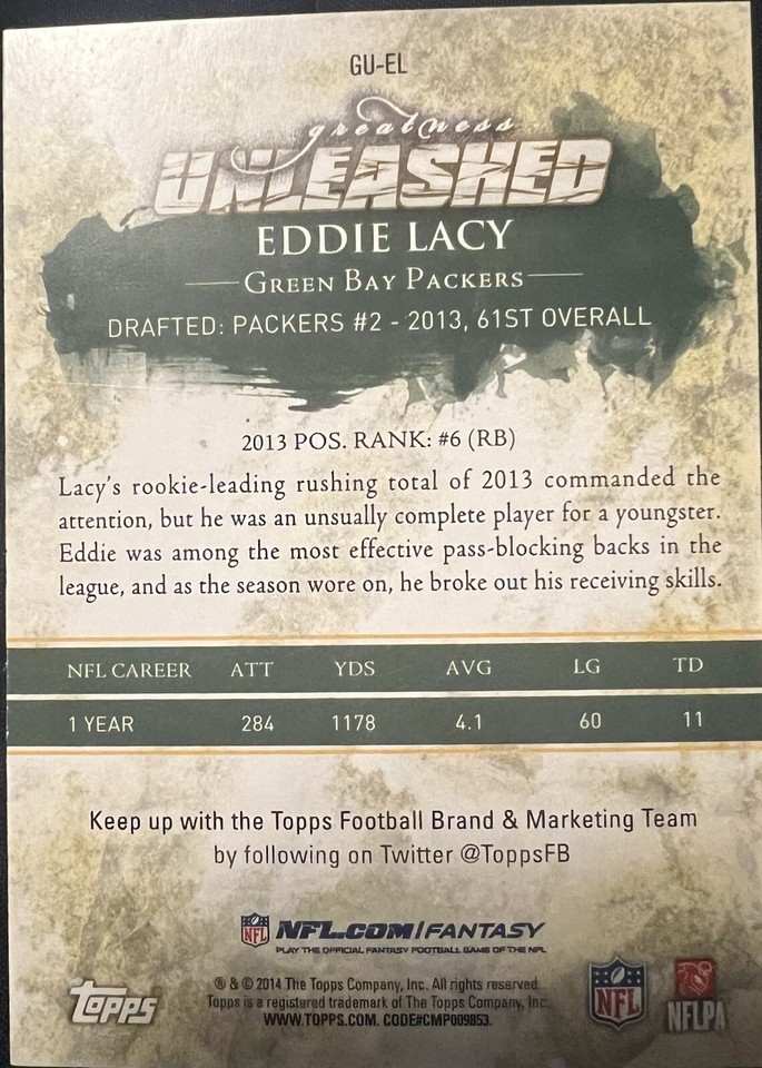 2014 Topps - Greatness Unleashed #GU-EL Eddie Lacy | eBay
