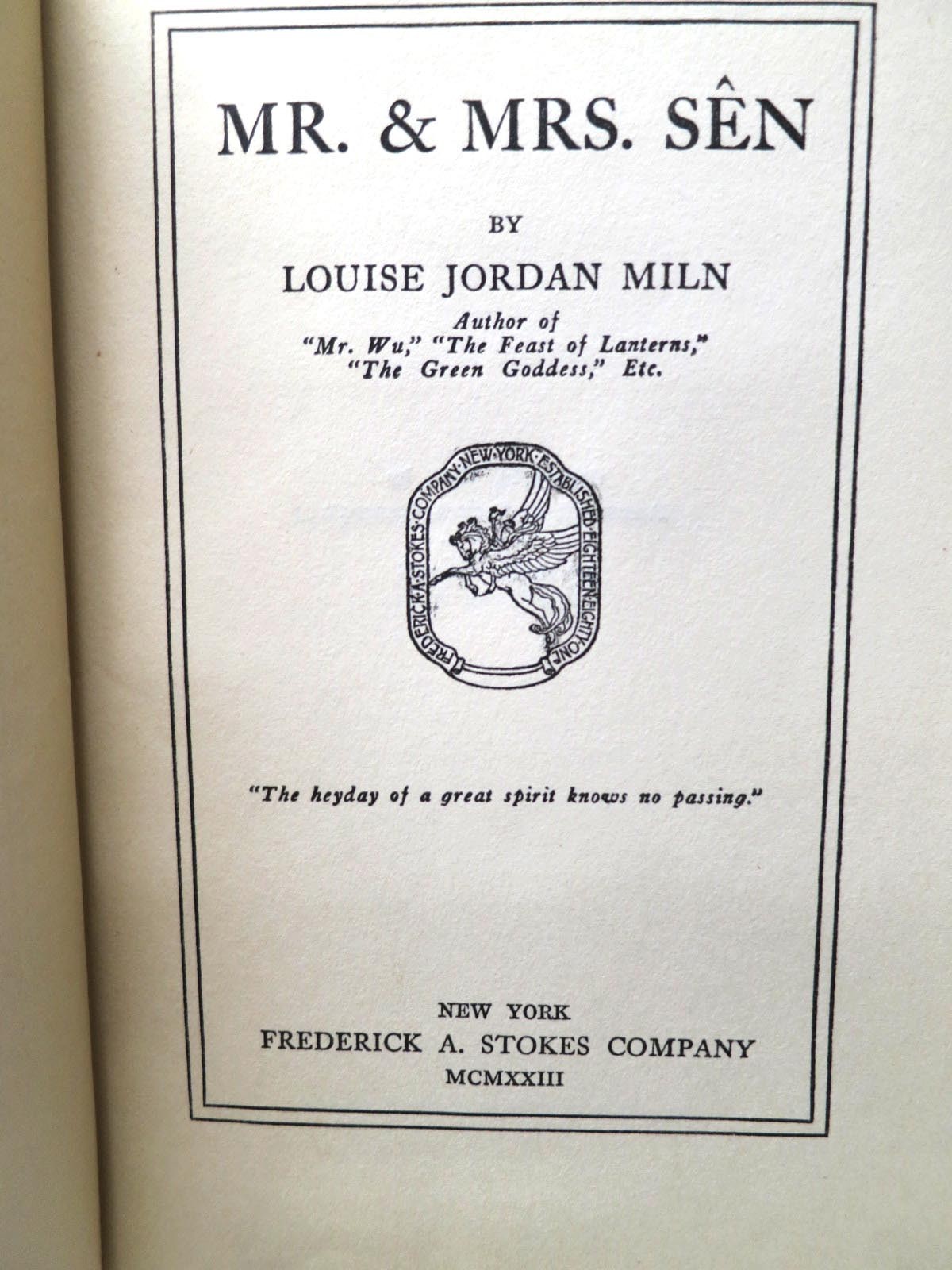 Mr. & Mrs. Sen, Louise J Miln, 1923, Fred. Stokes. - | eBay