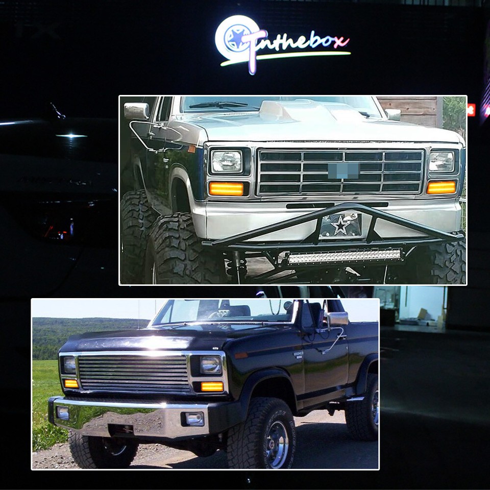 Sequential Amber LED Parking Signal Lights For 80-86 Ford Bronco F150 ...
