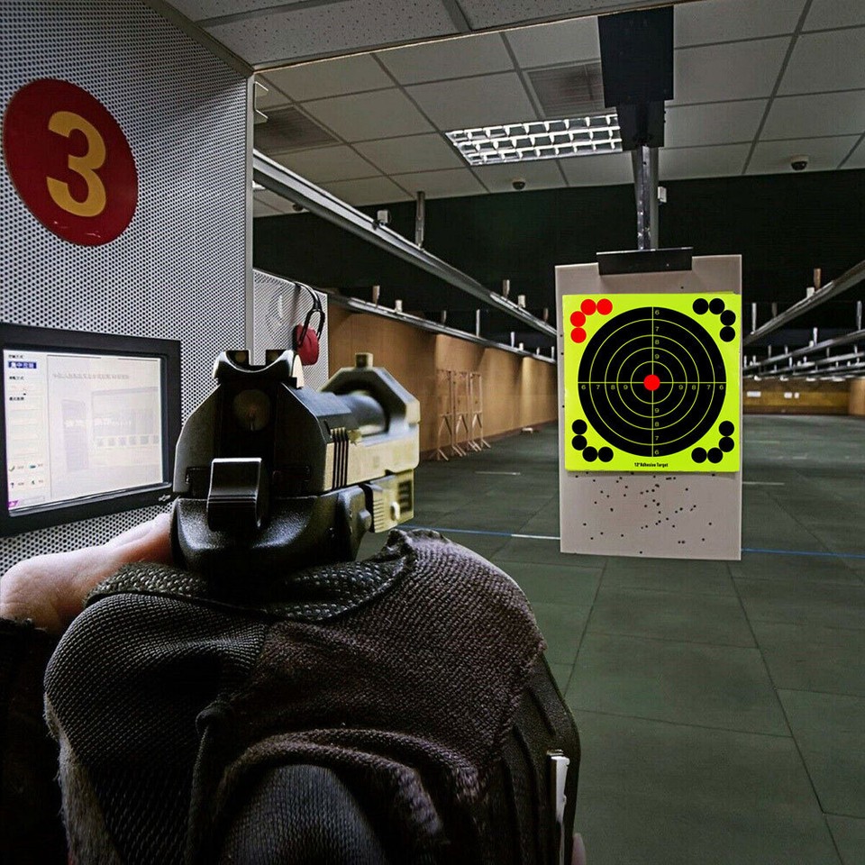 12" Shooting Targets Adhesive Splatter Paper Glow Gun Shots Rifle ...