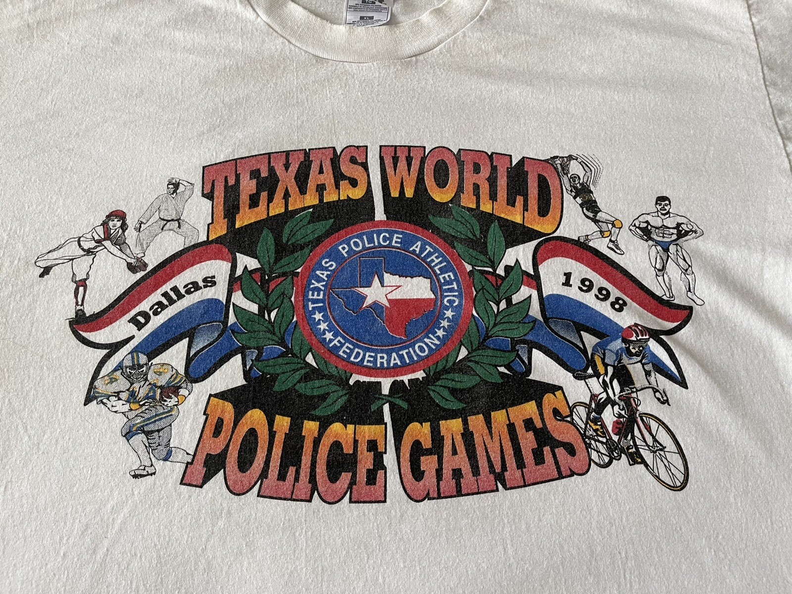 1998 Texas World Police Games Dallas Vintage Shirt Si… - Gem