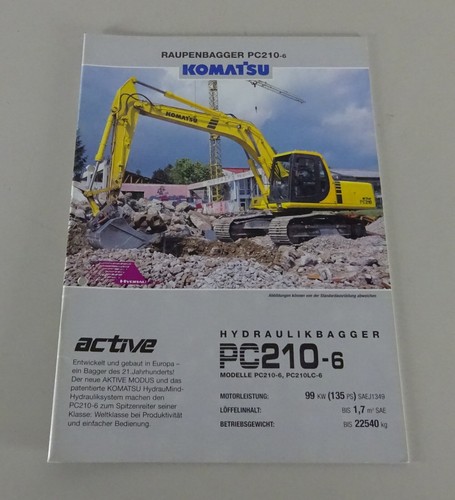 Komatsu brochure / catalog track excavator PC210-6 year approx 2000 | eBay