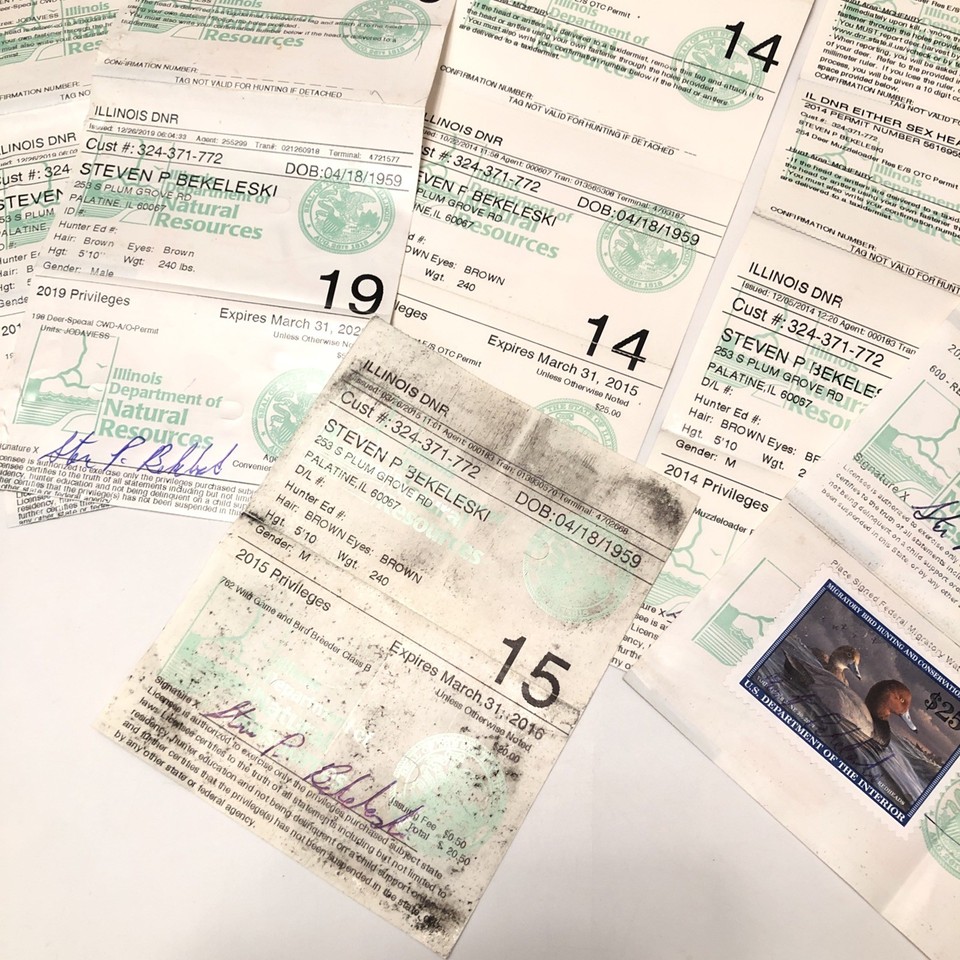LOT ILLINOIS DNR TAGS/licenses Federal 2022 Federal Duck Stamp Redhead ...