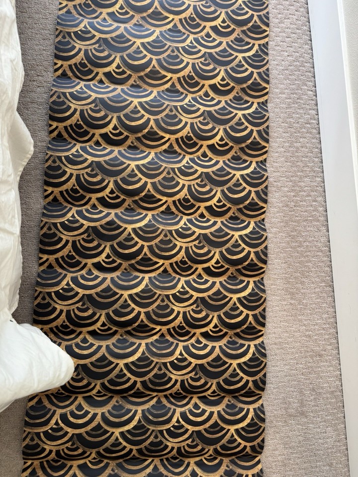 Spoonflower Wallpaper Peel Stick Removable Woven Gold Art Deco Black 2 ...