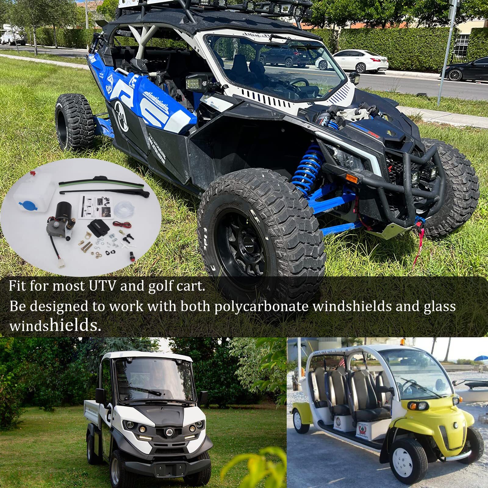 Electric UTV Windshield Wiper Kit Universal Windshield Wiper Motor Kit ...