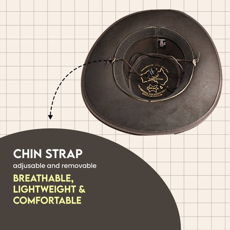 Aussie Western Cowboy Leather Outback Bush Hat Brown Distressed ...