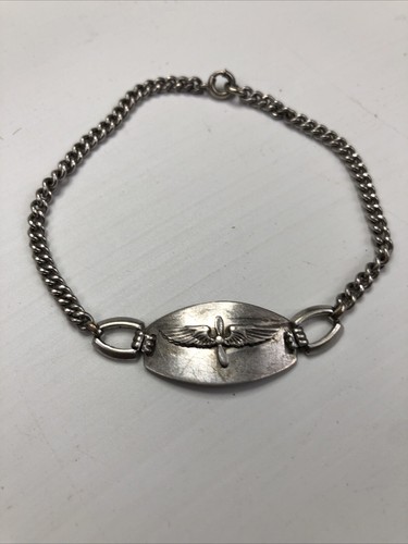 WW2 Army Air Force Pilot Sweetheart Bracelet A and Z Sterling Vernice ...