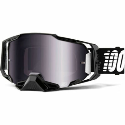 100% ARMEGA GOGGLES BLACK WITH SILVER FLASH MIRROR LENS MOTOCROSS MX PERCENT NEW | eBay