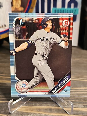 Jake Sanford 2019 Bowman 1st Draft Sky Blue BD-82 New York Yankees /499 ...