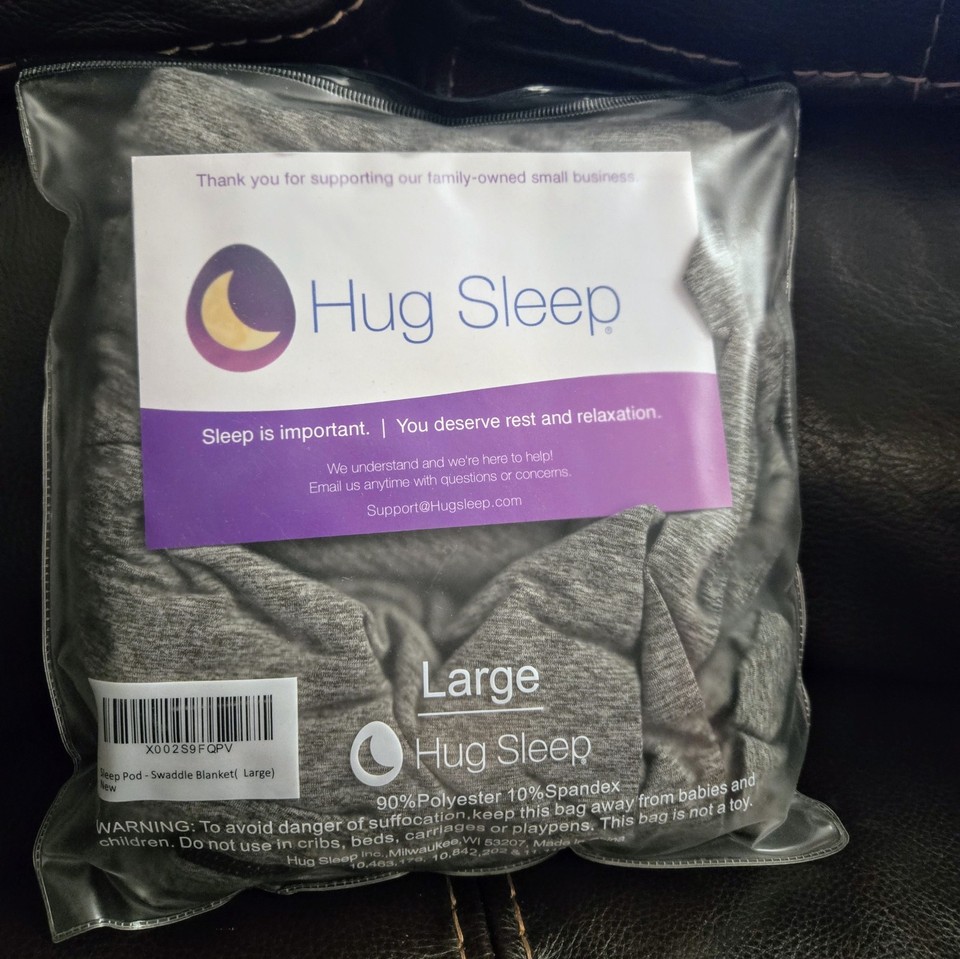Hug Sleep Pod Swaddle Blanket Gray Unisex Large NEW | eBay