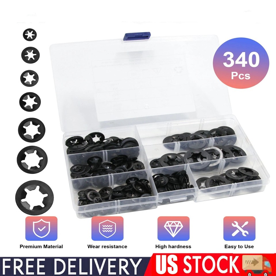 New Internal Tooth Star Lock Spring Quick Washer Push On Speed Nut ...