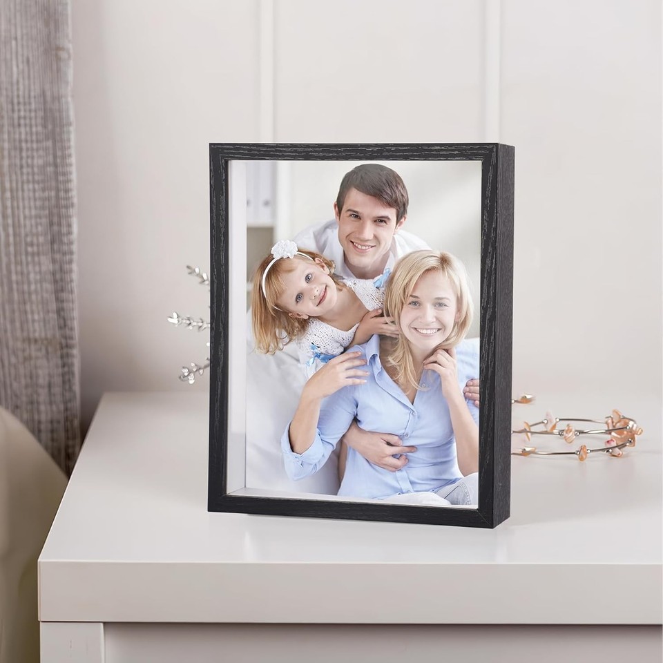 Shadow Box Frame 8x10 - 3 Pack Wood Deep Shadowbox with 8x10-black ...