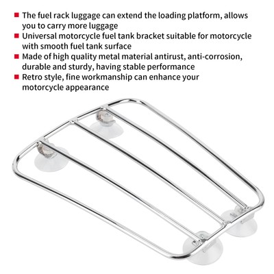 (Silver))Fuel Tank Rack Universal Motorcycle Luggage Rack Bracket Fuel ...