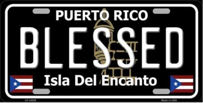 Blessed Puerto Rico Black License Plate / Sign / Plaque | eBay