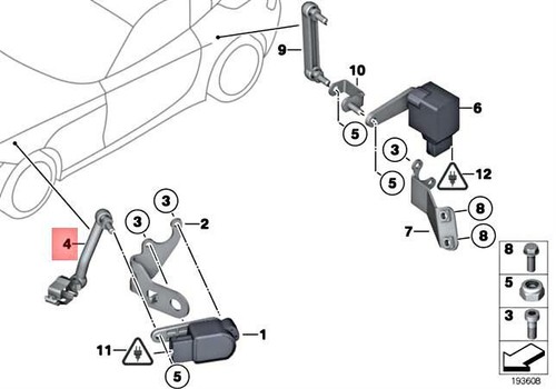 For BMW Genuine Headlight Level Sensor Strut Support Front 37146783206 ...