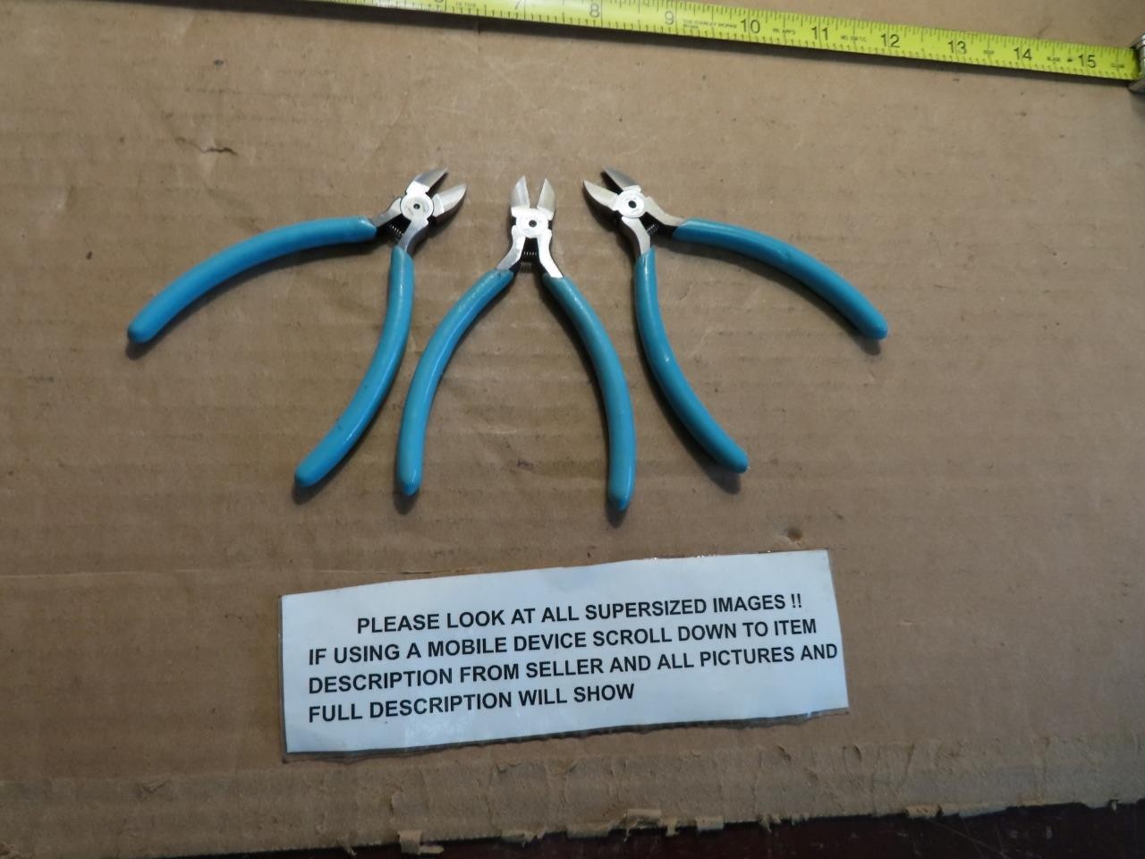 3 PAIR OF XCELITE MS543J ESD SAFE 4" OVAL HEAD FLUCH CUT CUTTERS BY ...