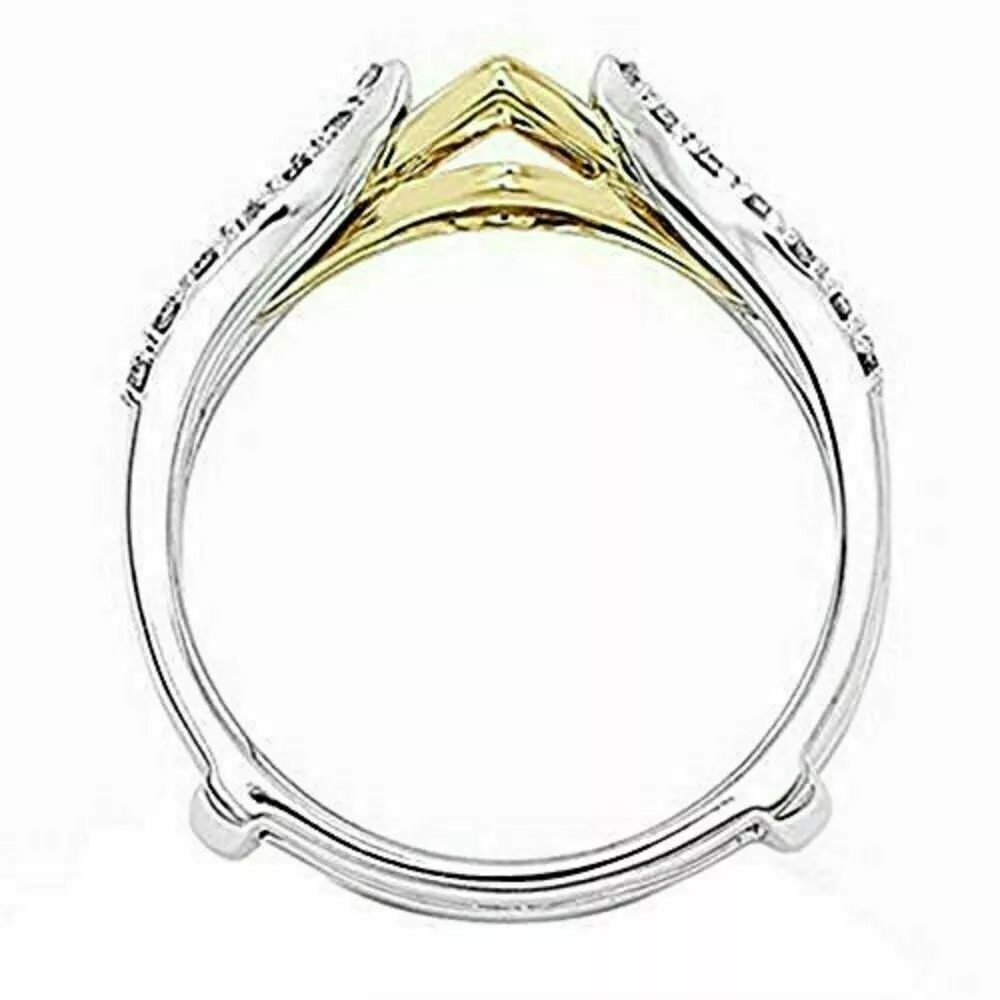 1Ct Round Lab-Created Diamond Wrap Ring Guard Enhancer 14K Two Tone ...