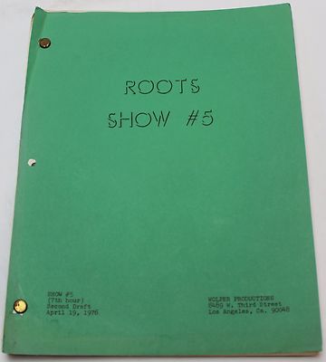 ROOTS / 1977 Original TV Show Script, SUPER RARE From SEASON 1 Episode ...
