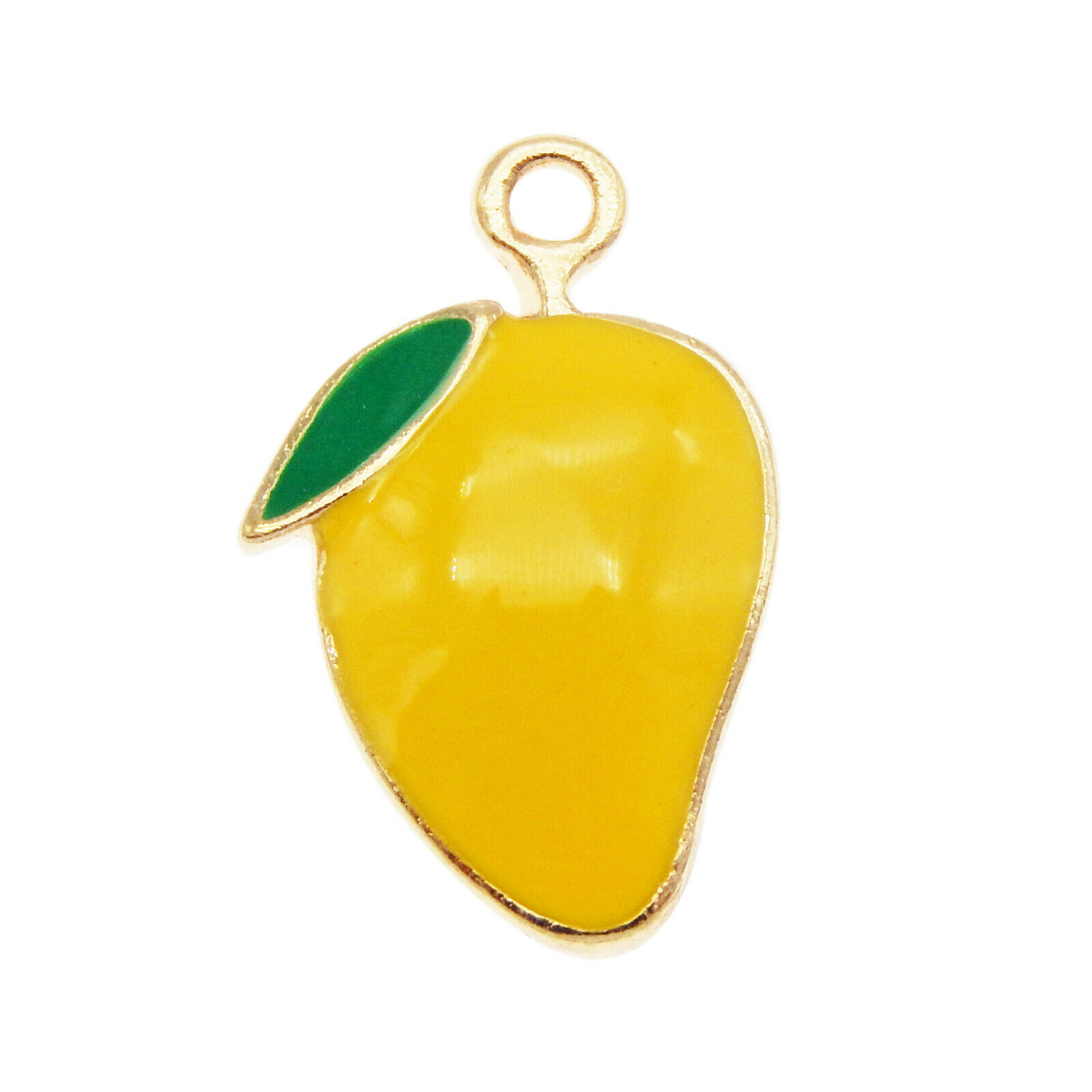 18pcs 22x14mm Alloy Enamel Yellow Mango Fruit Pendant Charms Jewelry ...