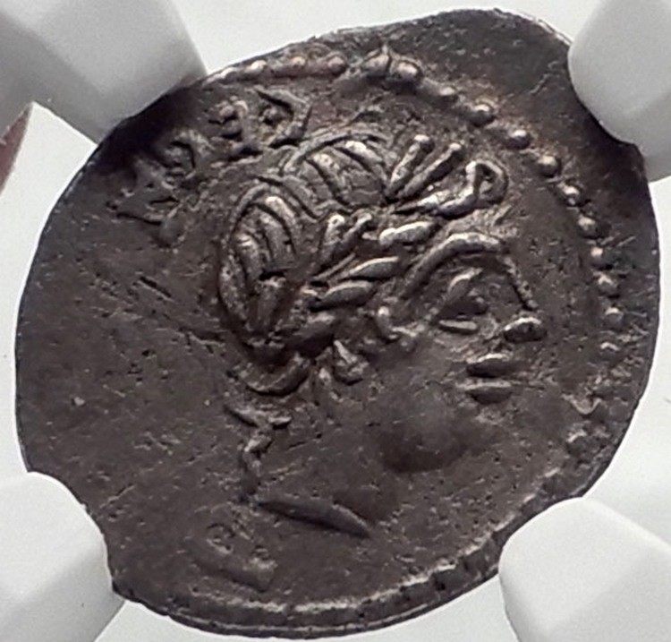Roman Republic Ancient Silver Coin of Rome APOLLO TROPHY Quinarius NGC ...