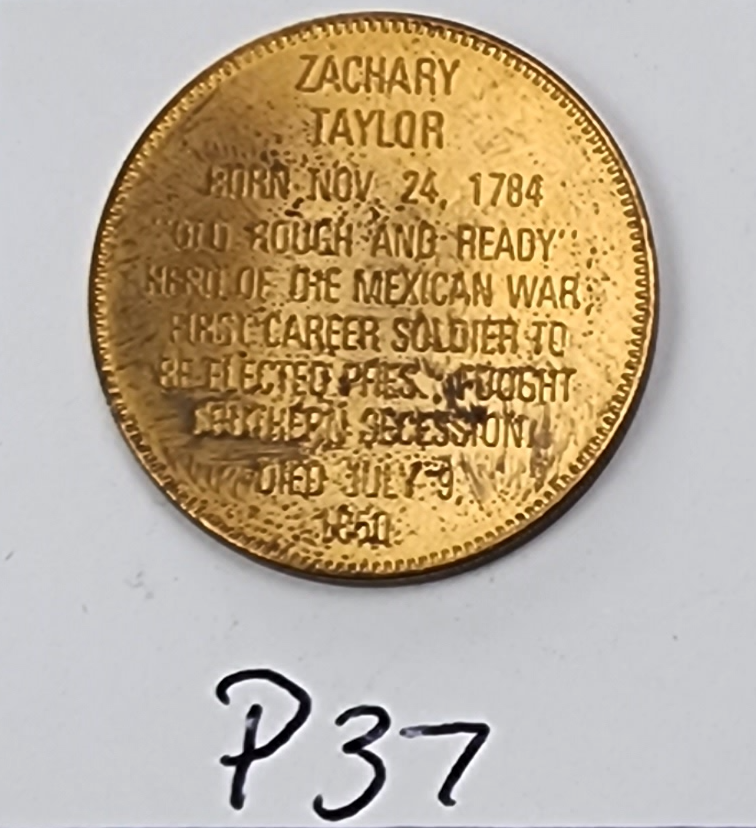 ZACHARY TAYLOR US President Token Coin Bronze Medal With Reeded Edge ...