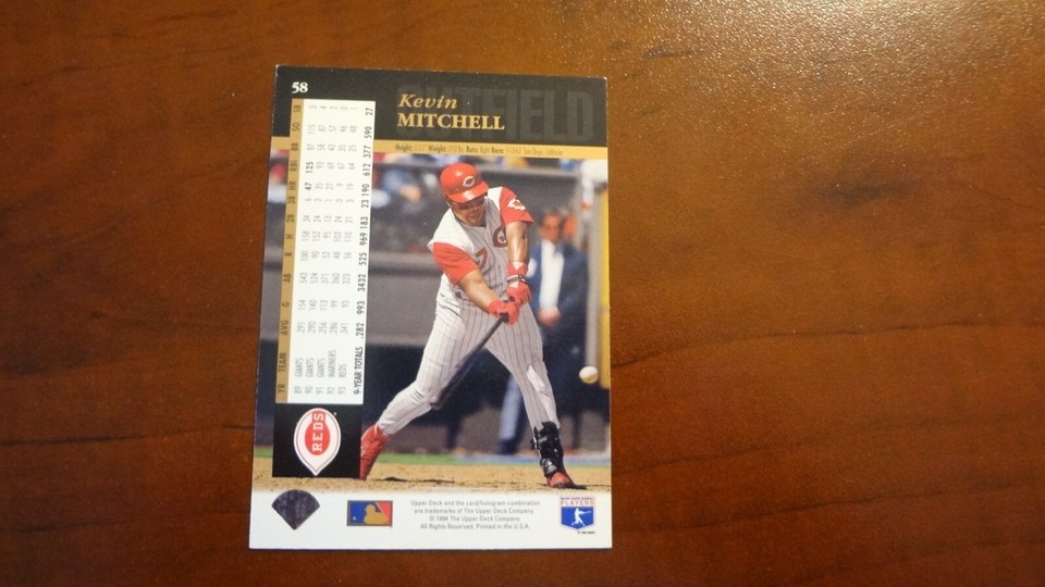 1994 UPPER DECK # 58 KEVIN MITCHELL BASEBALL CARD | eBay