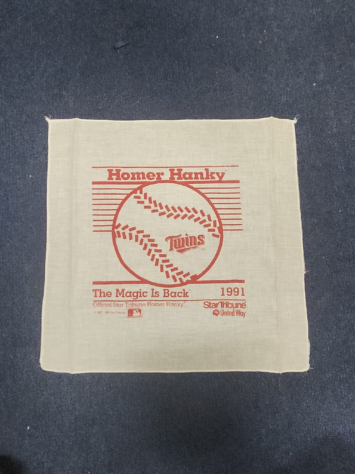 Vintage 1987 Minnesota Twins MLB Homer Hanky Official Star Tribune Home ...