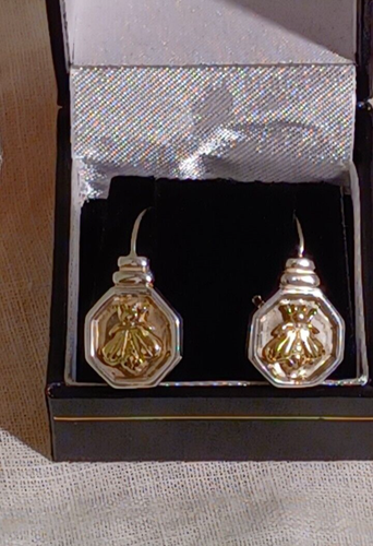 Slane & Slane 18k Yellow Gold Sterling Silver Two Tone Small Bee Drop ...