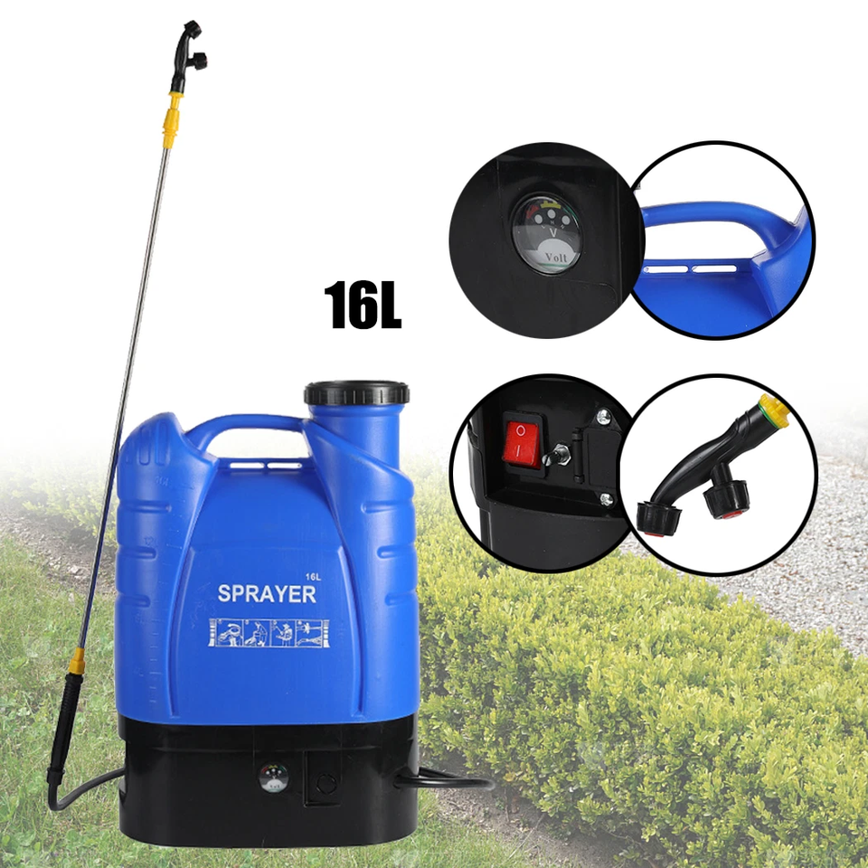 16L Electric Rechargeable Battery Weed Sprayer Backpack Farm Garden ...
