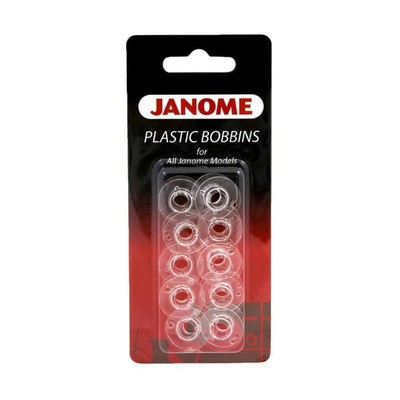 Janome 10-Pack Plastic Bobbins for All Janome Models - Top and Front ...